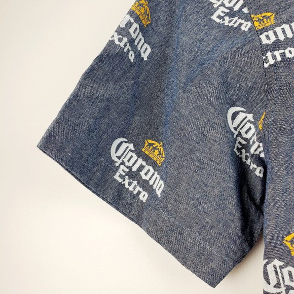 Corona | Shirts | Corona Extra Button Up Denim Ss Shirt Sz Med Nwot ...